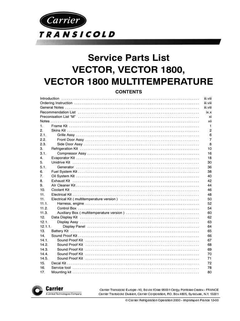 Service Parts List VECTOR | PDF | Hormone | Endocrinology