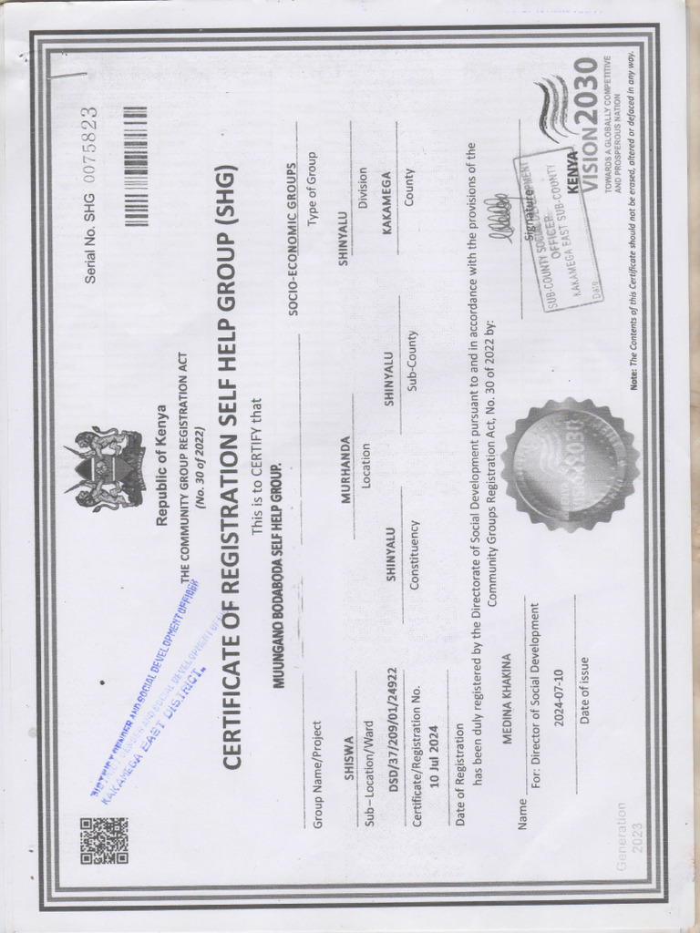 Certificate & Constitution | PDF