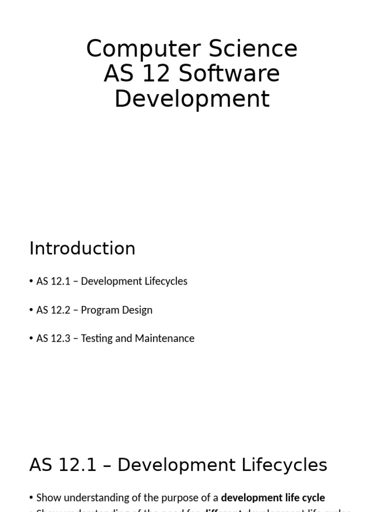 AS 12 - Software Development | PDF | Software Development Process ...