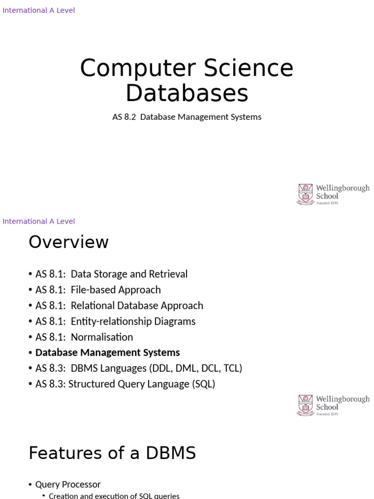 AS8.2 - Database Management Systems | PDF | Databases | Software