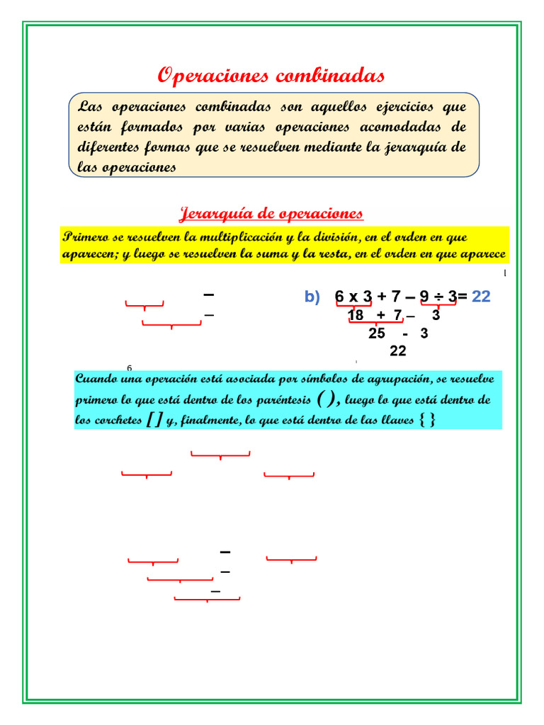 Operaciones Combinadas | PDF