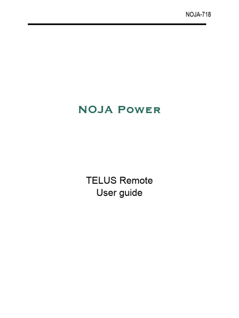 NOJA-718-03 TELUS Remote User Guide | PDF | Port (Computer Networking ...