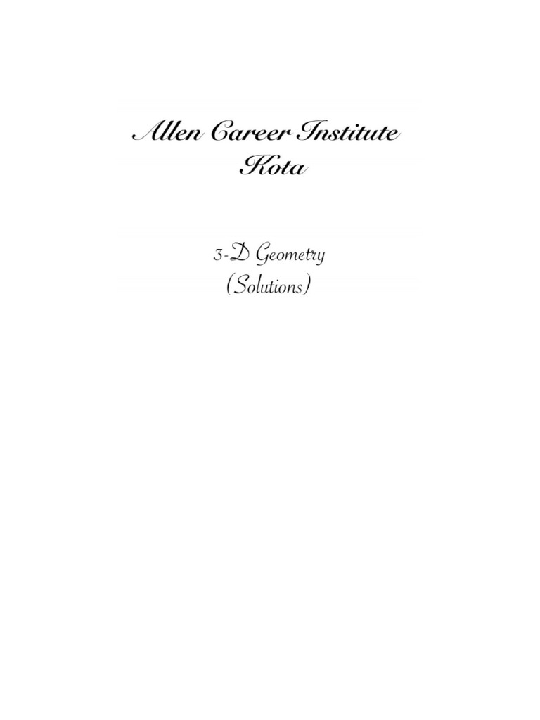 3d Geometry Sol | PDF