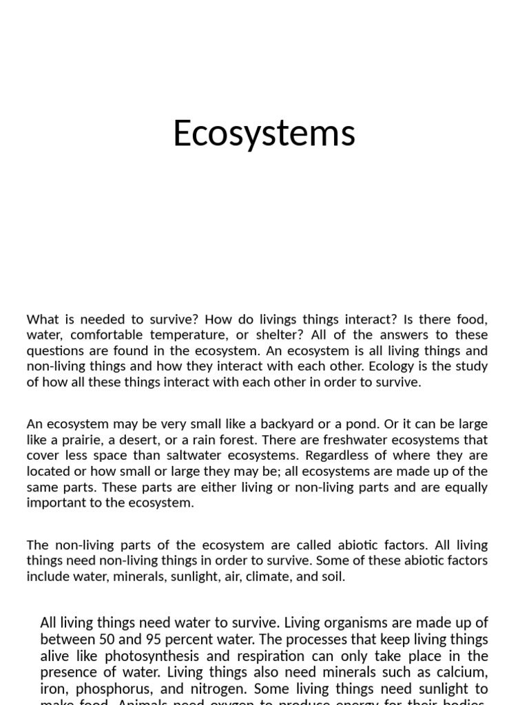 Ecosystem Basics for Students | PDF | Ecosystem | Plants