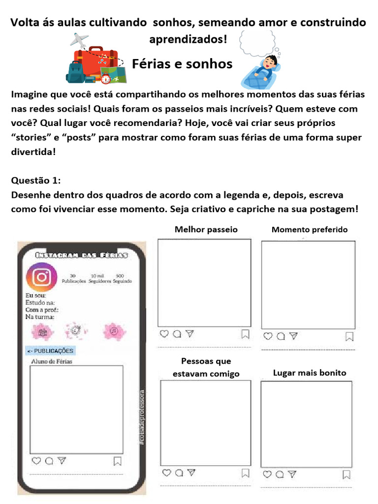 Compartilhe Momentos Incríveis das Férias | PDF