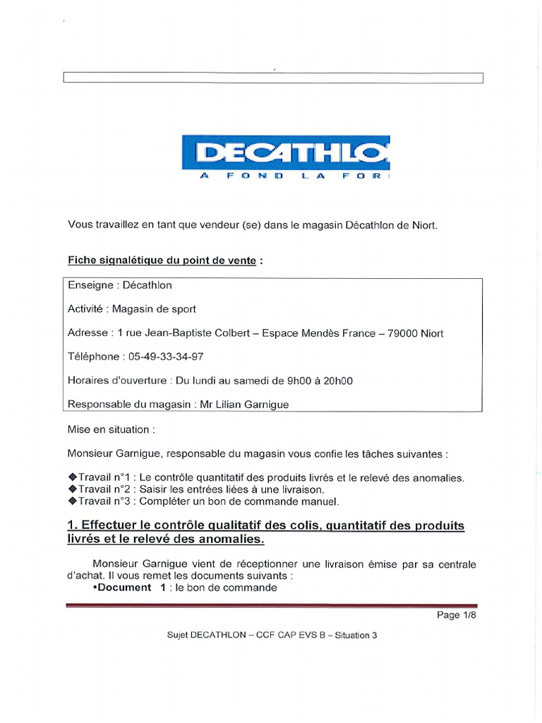 Exercice Décathlon | PDF