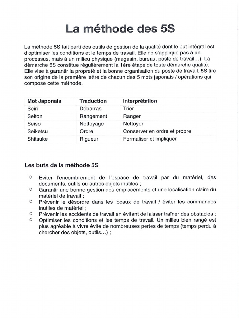 La méthode des 5 S | PDF
