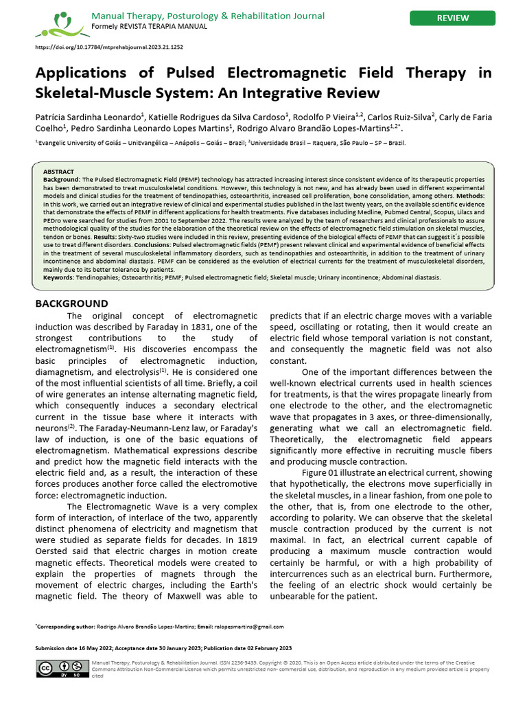Applications of Pulsed Electromagnetic Field Thera | PDF | Cell ...