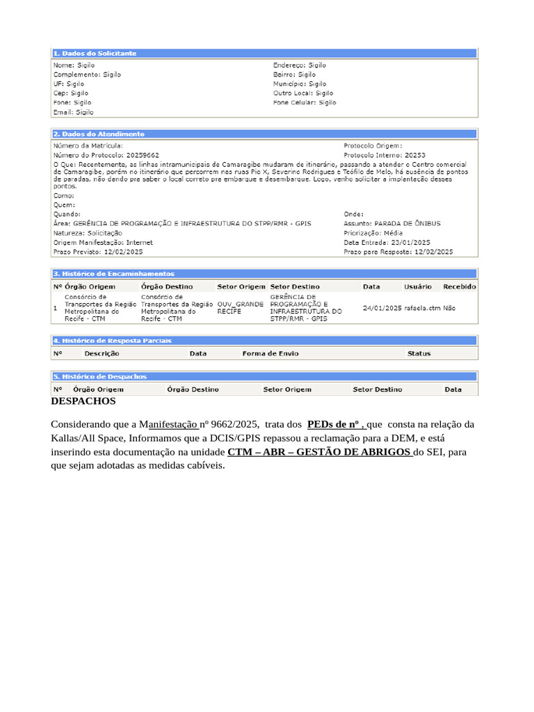 Manifestacao de n 9662.2025 | PDF