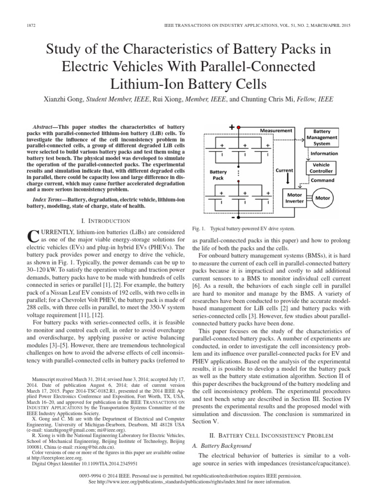 Characteristics of Parallel Battery Packs | PDF | Electric Vehicle ...