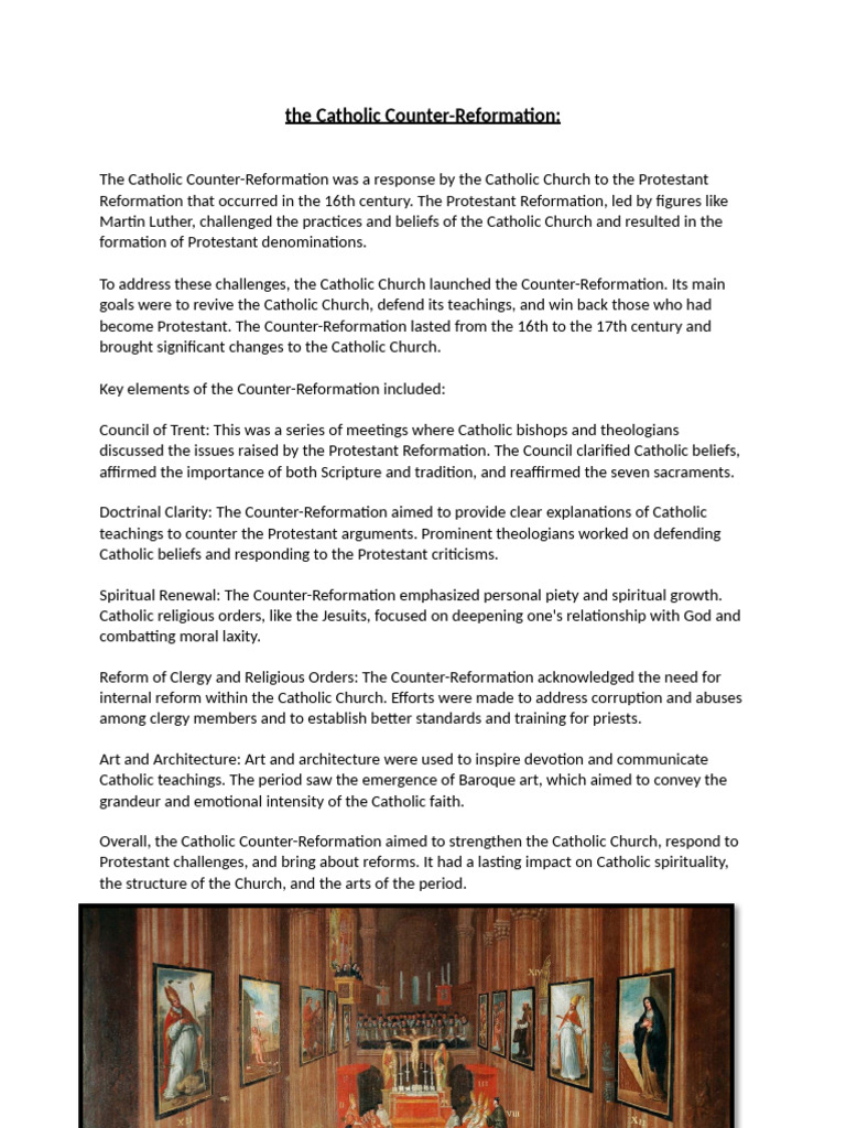 Catholic Counter-Reformation Overview | PDF