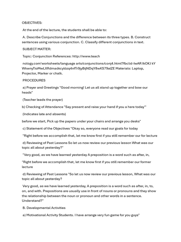 Lesson plan | PDF | Syntactic Relationships | Syntax