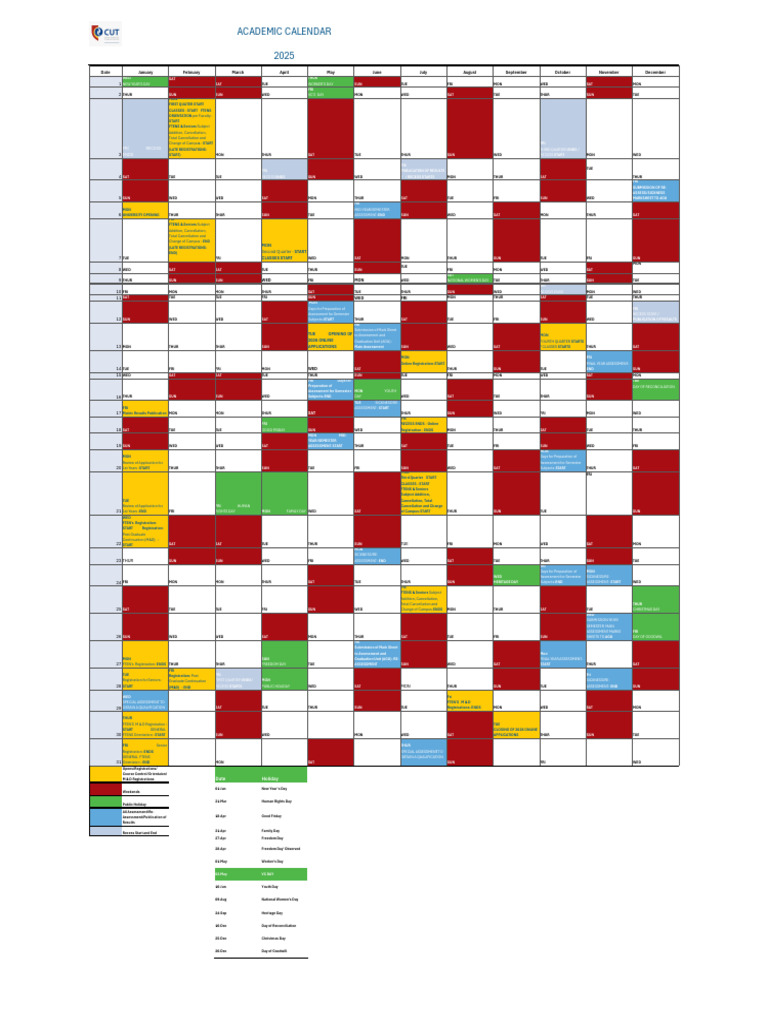 2025 Academic Calendar: Fri Recess Ends | PDF | Observances | Holidays