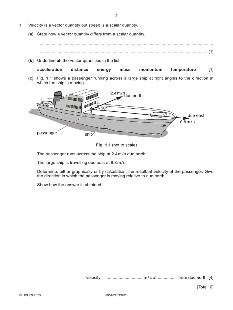 O Level Physics 5054 - 22 Paper 2 Theory Oct - Nov 2023 | PDF ...