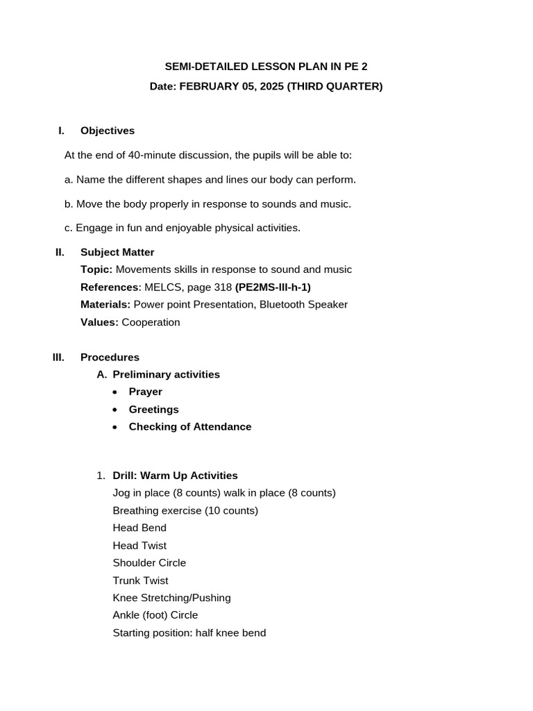 PE (DAY 3-WED) | PDF