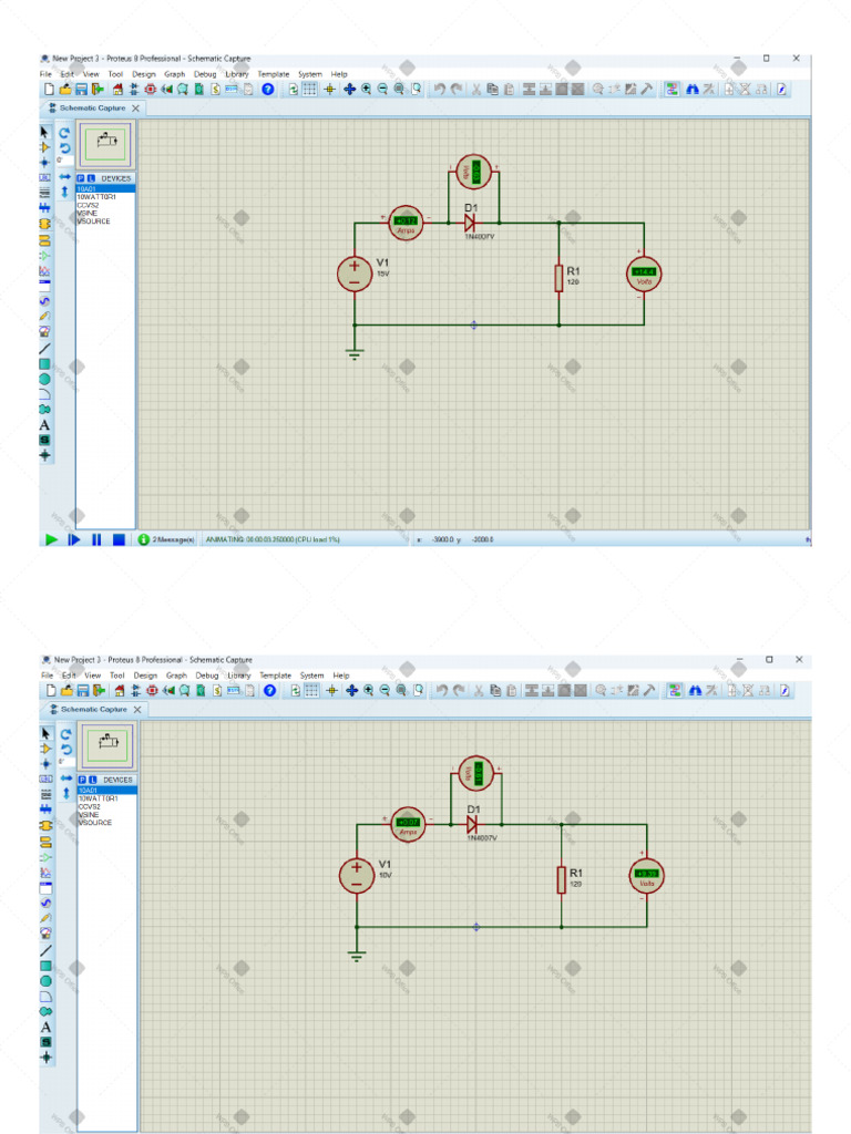 Polarización Diodo Práctica (Proteus) | PDF