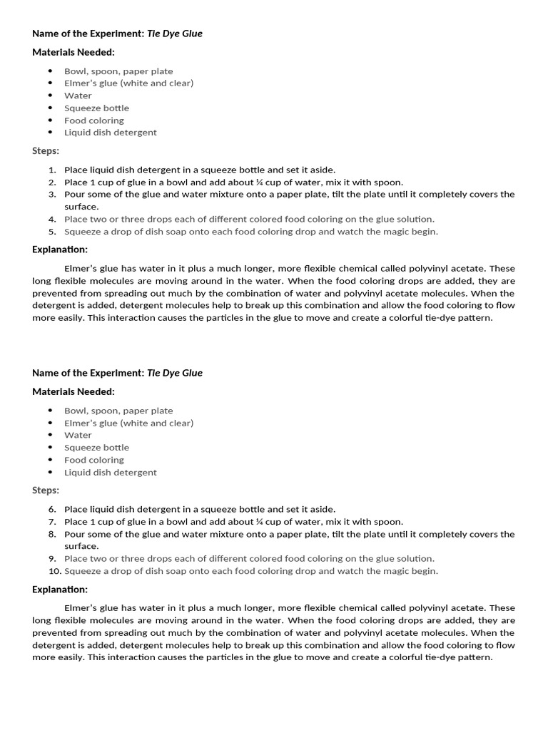 science Experiment | PDF | Adhesive | Liquids