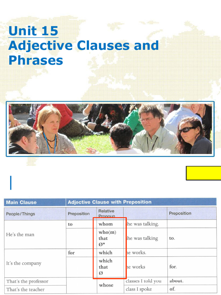 FOG U15 Preposition in Relative Clause | PDF | Adjective | Clause