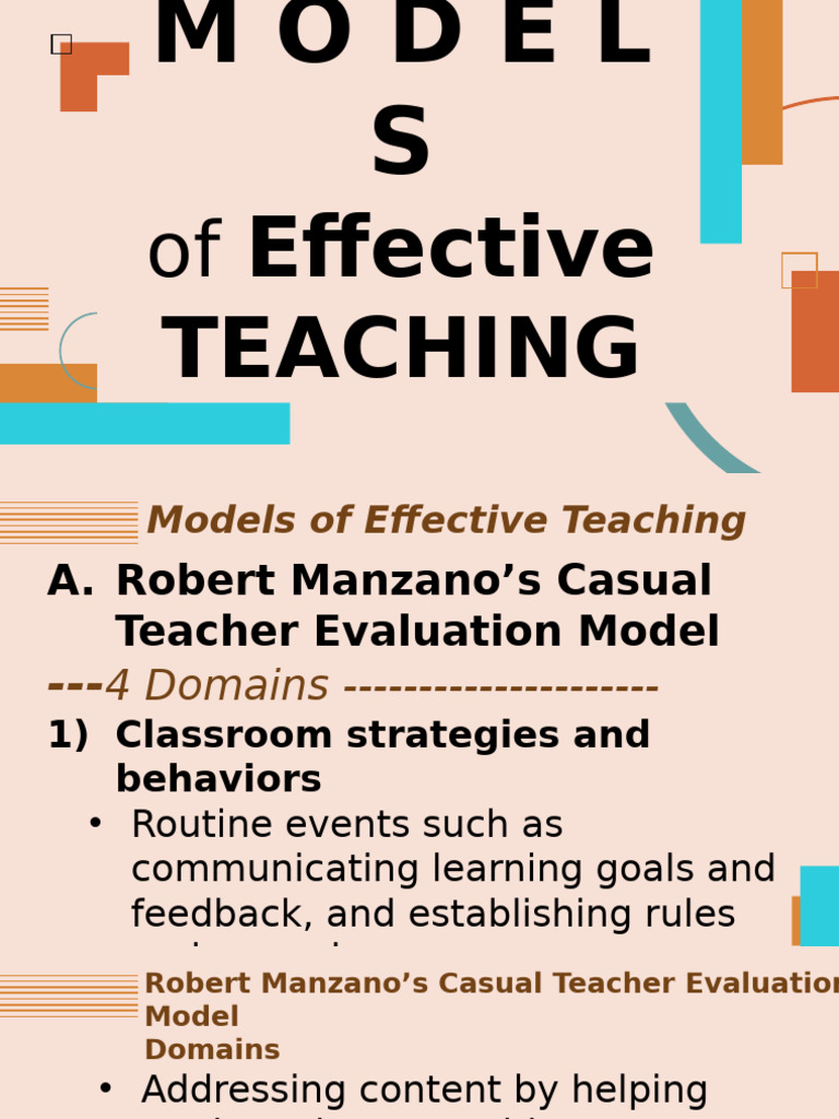 Effective Teaching Models Comparison | PDF | Teachers | Mentorship