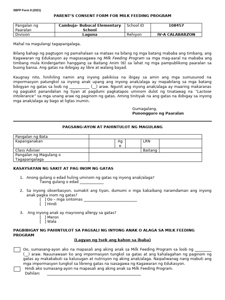 SBFP Form 8 Permit | PDF