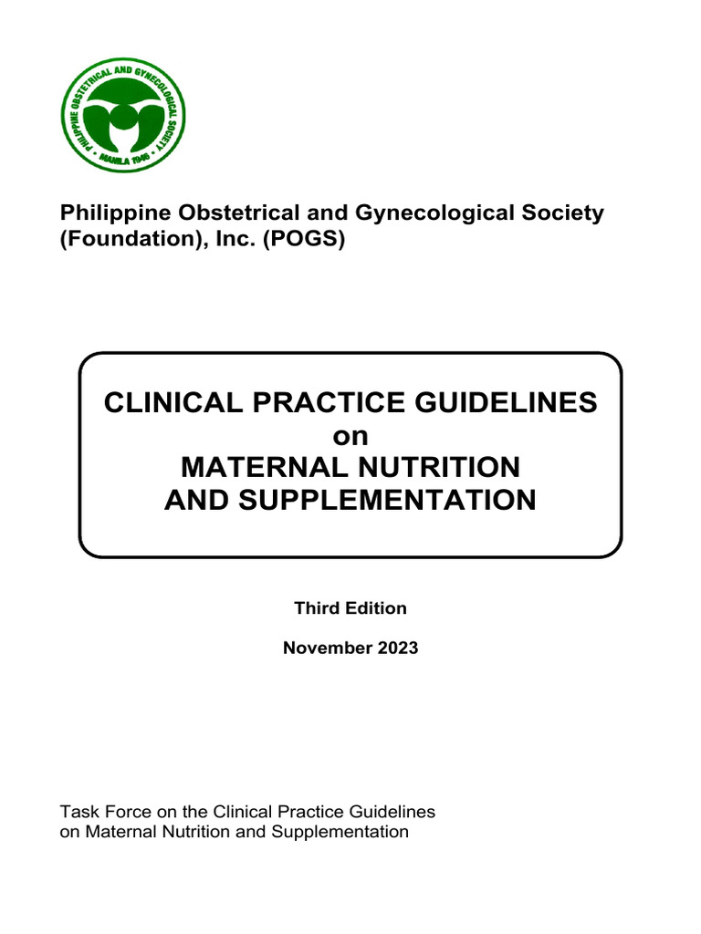 FINAL Maternal Nutrition CPG 2023 3 Edited | PDF | Pregnancy | Multiple Births