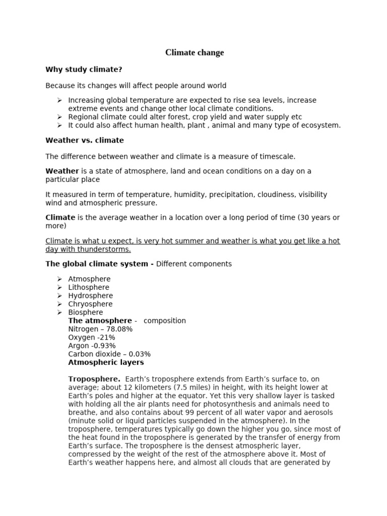 Climate change NOTES | PDF | Volcano | Plate Tectonics