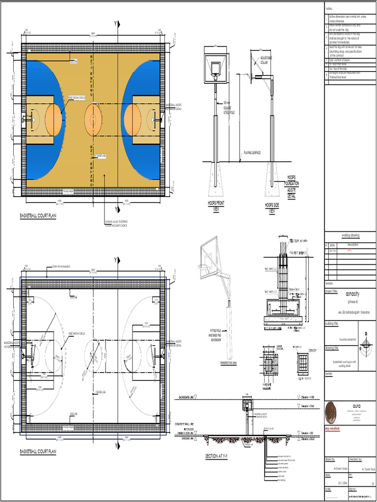 Basketball Court Layout and Details | PDF | Team Sports | Ball Games