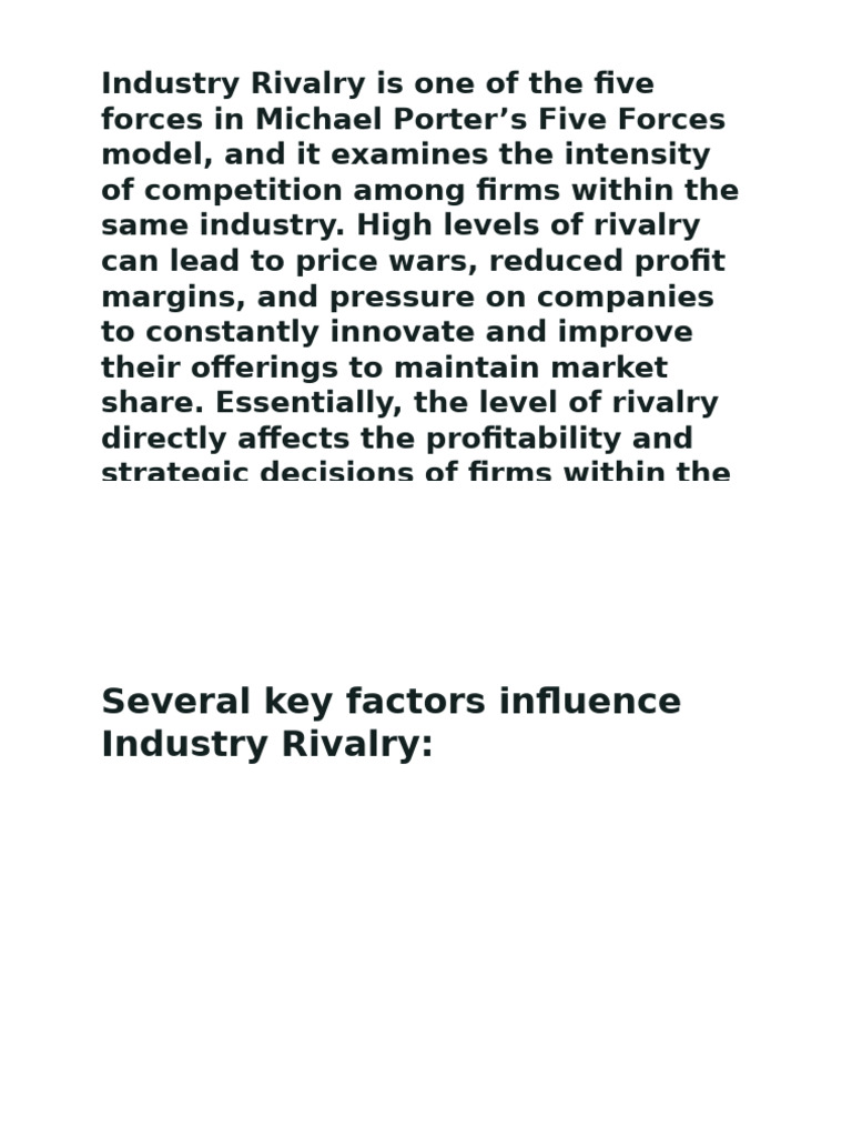 The Forces of Competition Model Is Often Associated With Michael E ...