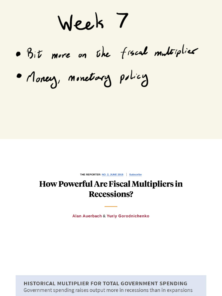 Week 7 Multiplier, Monetary System | PDF | Deficit Spending | Business ...