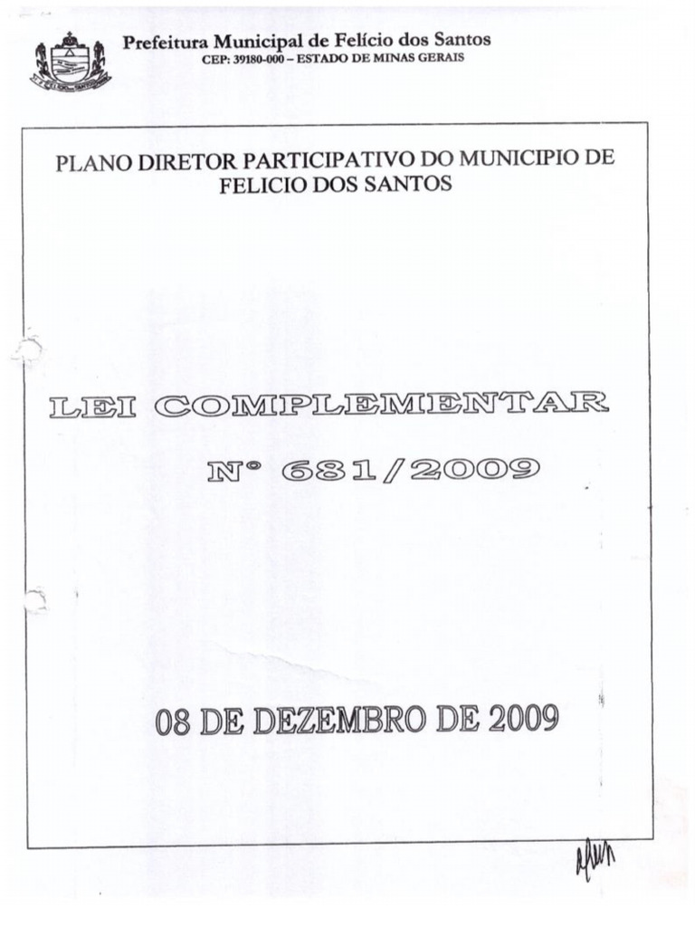 Plano Diretor - Lei - Complementar - 681 - 2009 | PDF