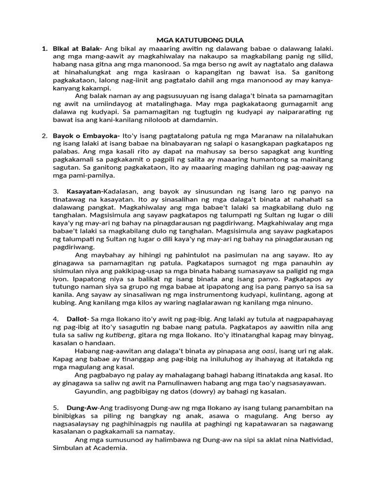 Katutubong Dula | PDF