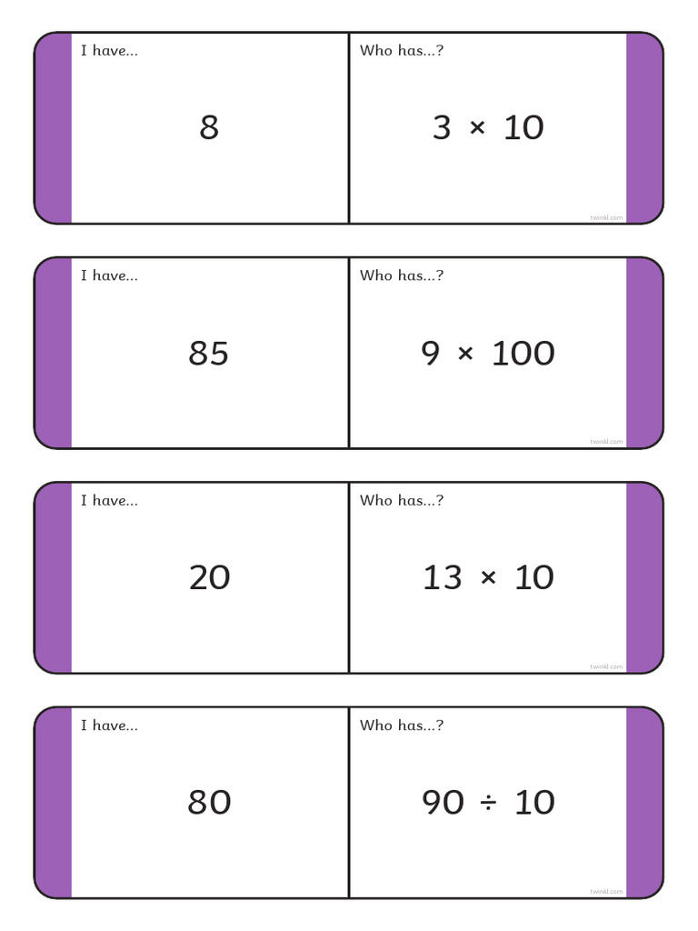 ×10 ÷10 ×100 ÷100 Loop Card Game | PDF | Units Of Measurement | Length