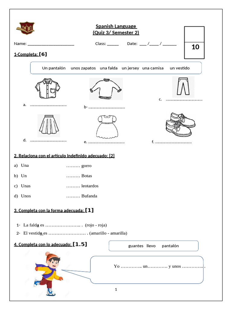 Quiz Ropa | PDF