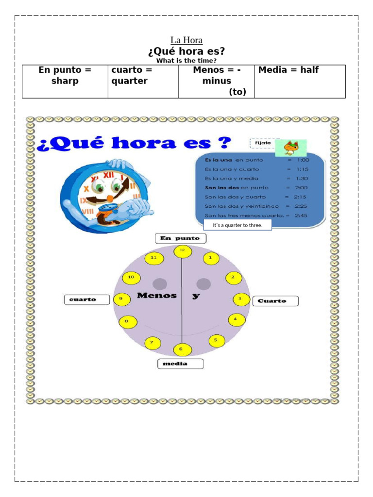 Spanish Time Expressions Guide | PDF