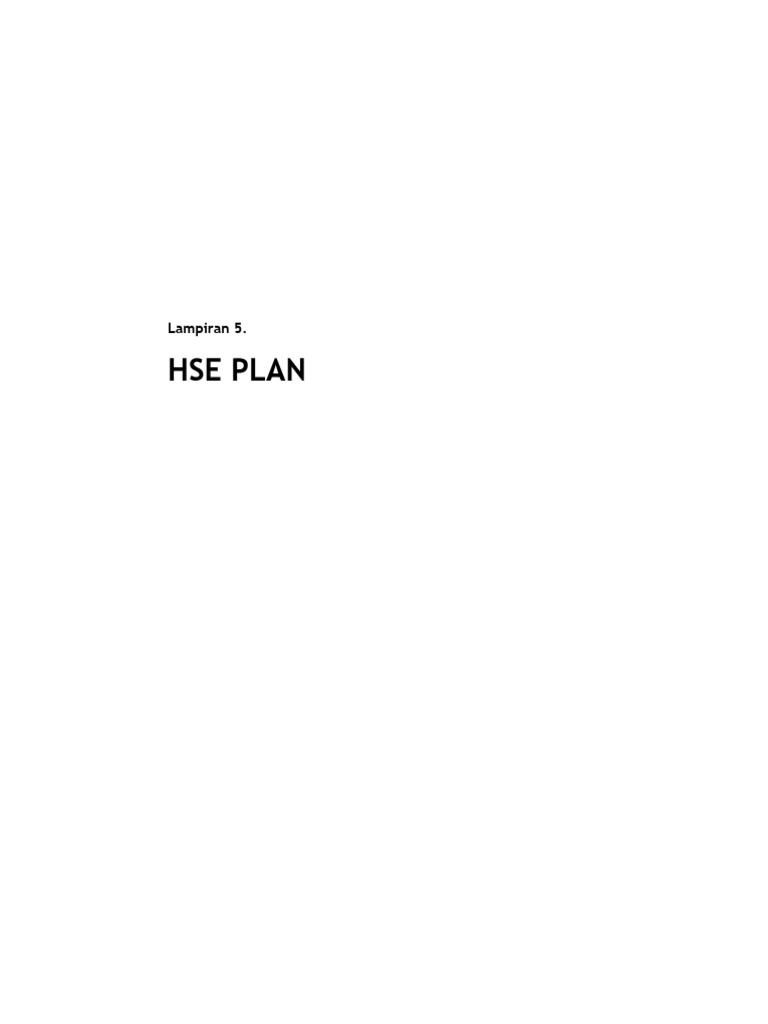Lampiran 5. HSE Plan | PDF