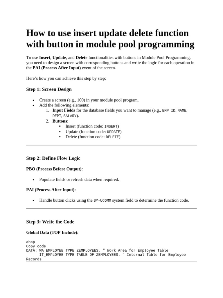 Insert Update Delete in PM | PDF | Databases | Computer Engineering