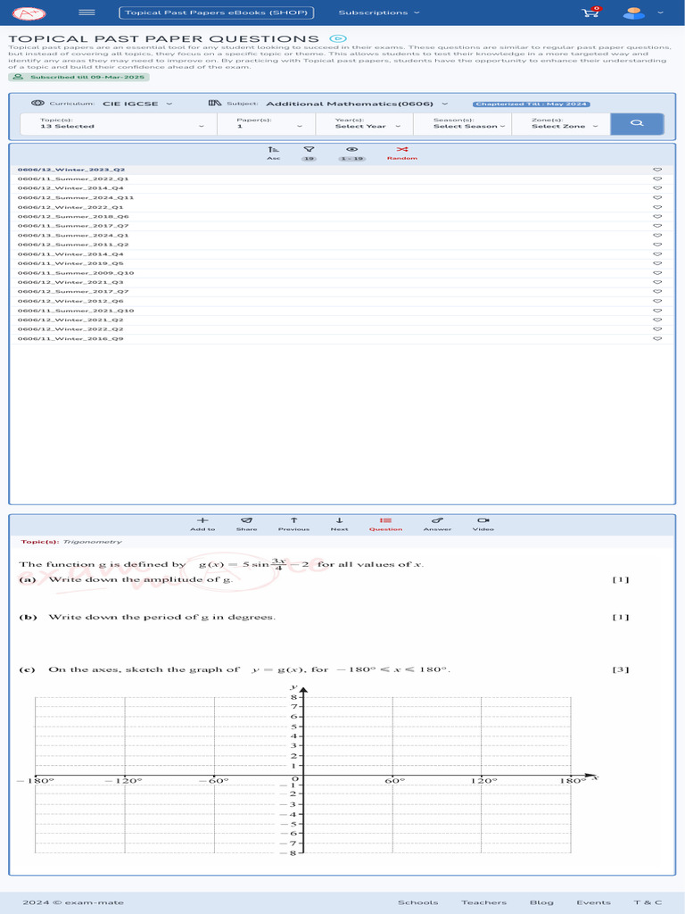 Topical Past Paper Questions Exam-Mate 120 | PDF | Educational Stages | Qualifications