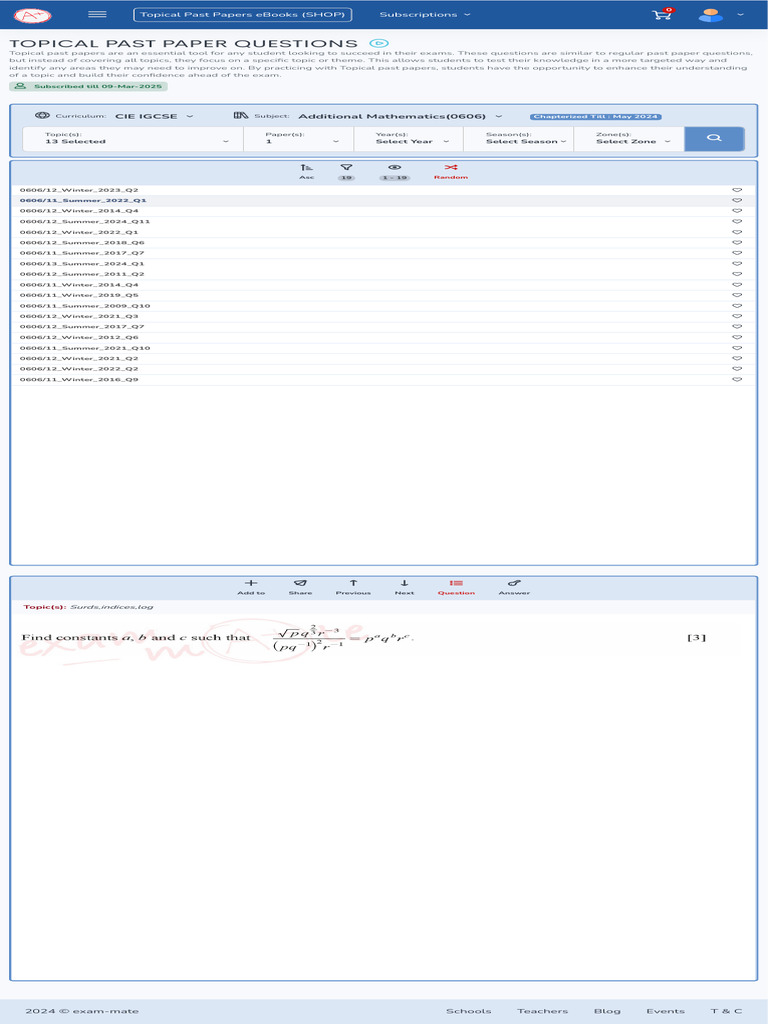 Topical Past Paper Questions Exam-mate 121 | PDF | Qualifications