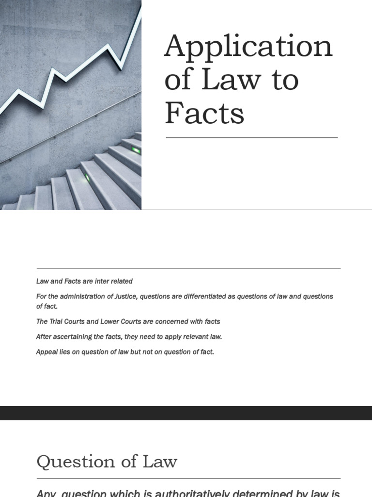 Application of Law To Facts | PDF