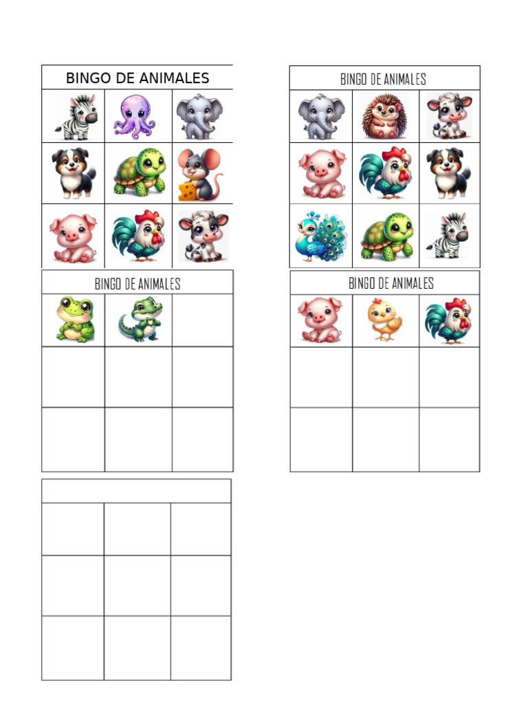 Bingo de Animales | PDF