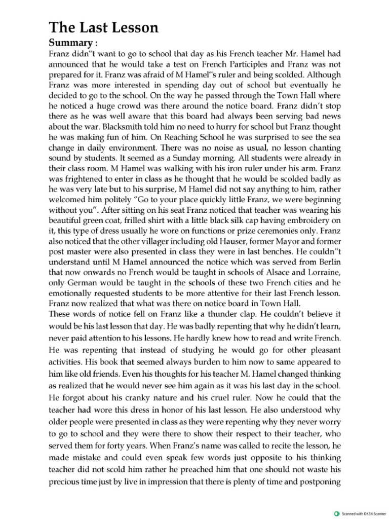 Last Lesson | PDF