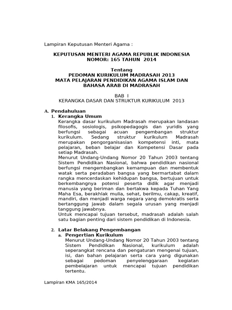 Revisi Lampiran KMA 165 29-09-2016. | PDF