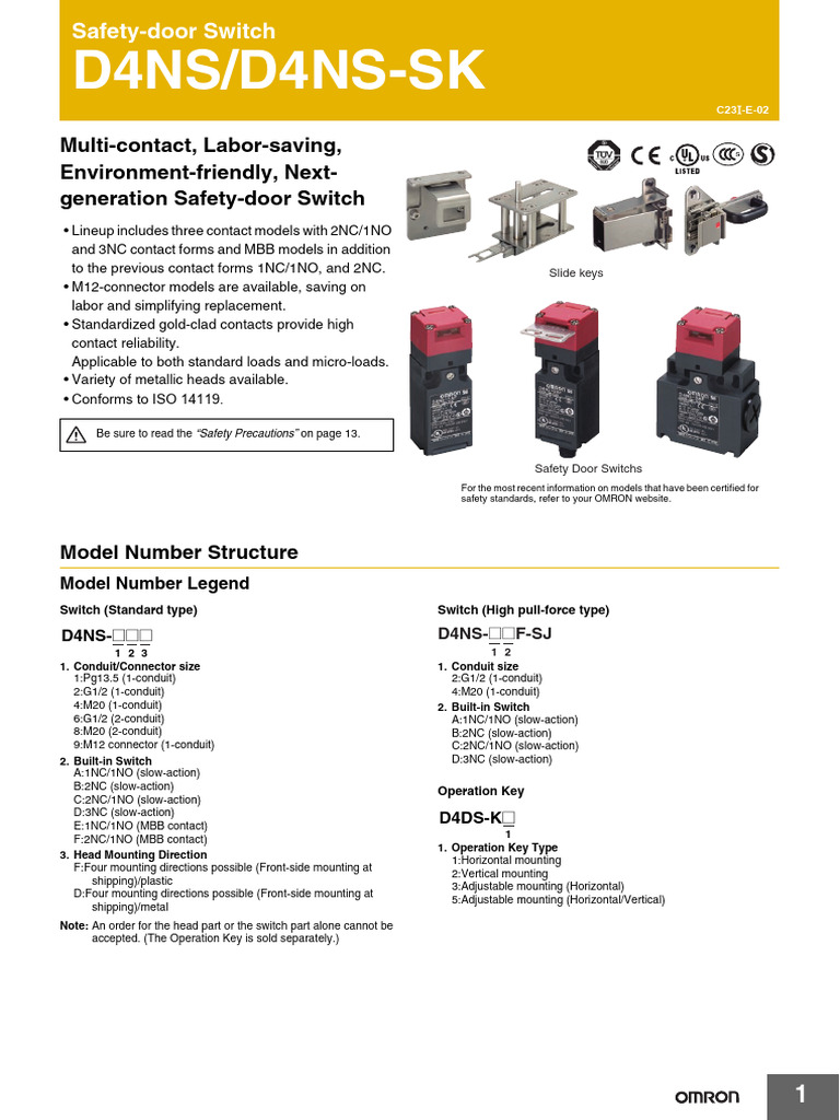 D4NS_D4NS-SK_Datasheet_en_201507_C23I-E-01_rev8 | PDF | Alternating ...
