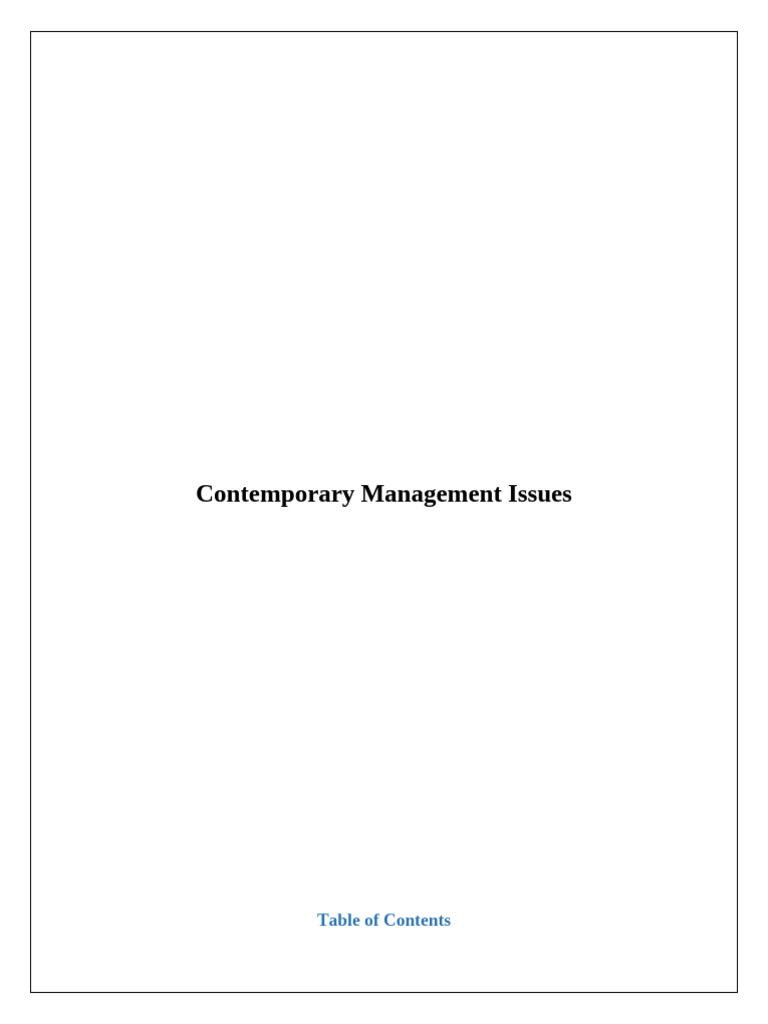 Contemporary Management Issues | PDF | Business | Economies