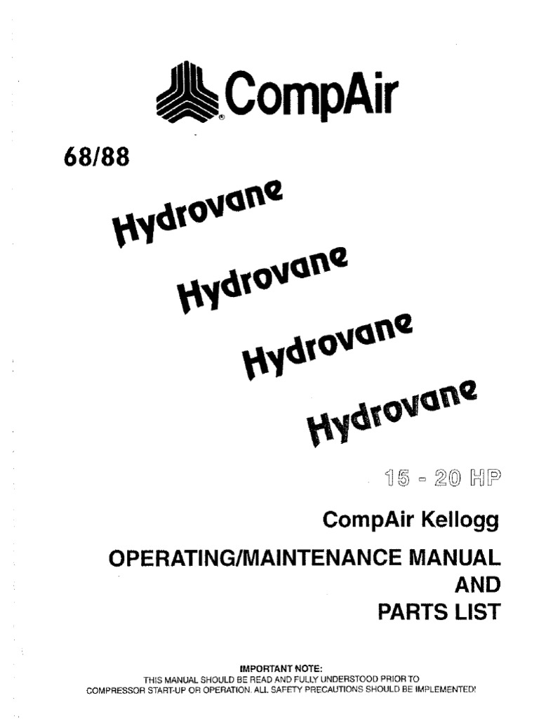 CompAir Kellogg Hydrovane 68-88 OM PL | PDF