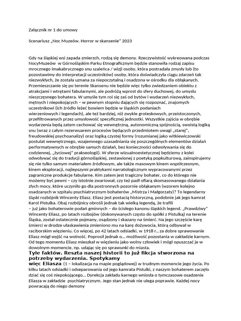 Scenariusz Noc Muzeow Z 2019 Roku | PDF