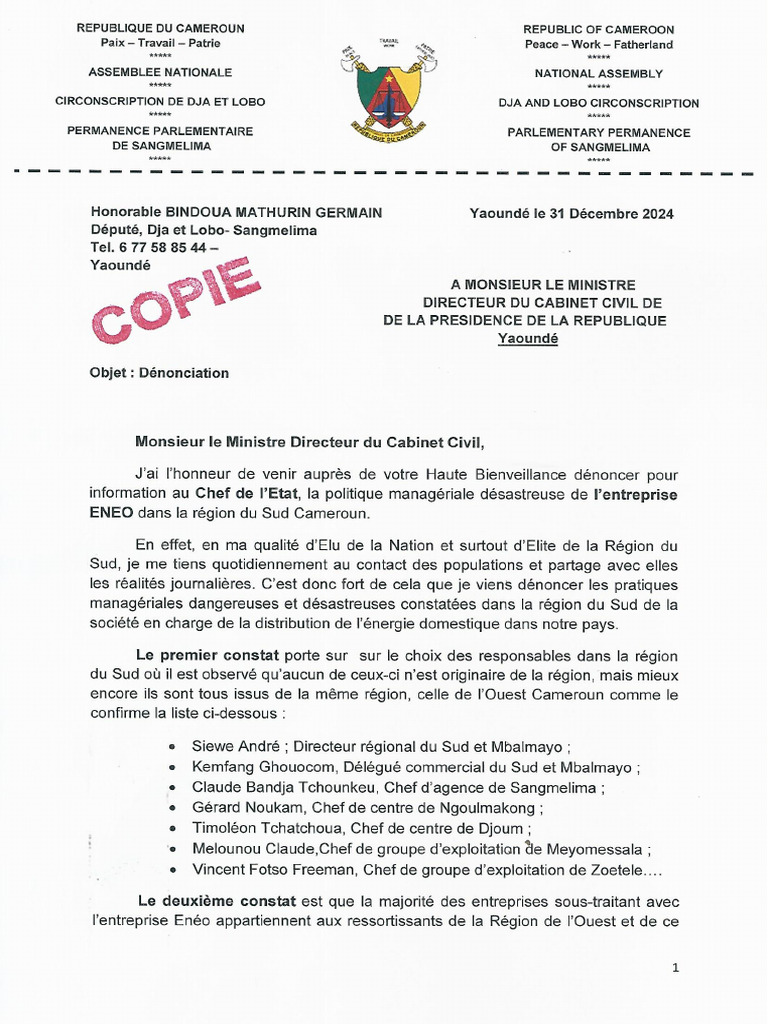 Lettre de Dénonciation | PDF