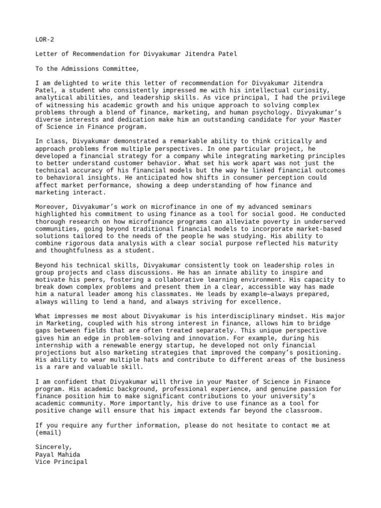 LOR 1 | PDF | Leadership | Marketing