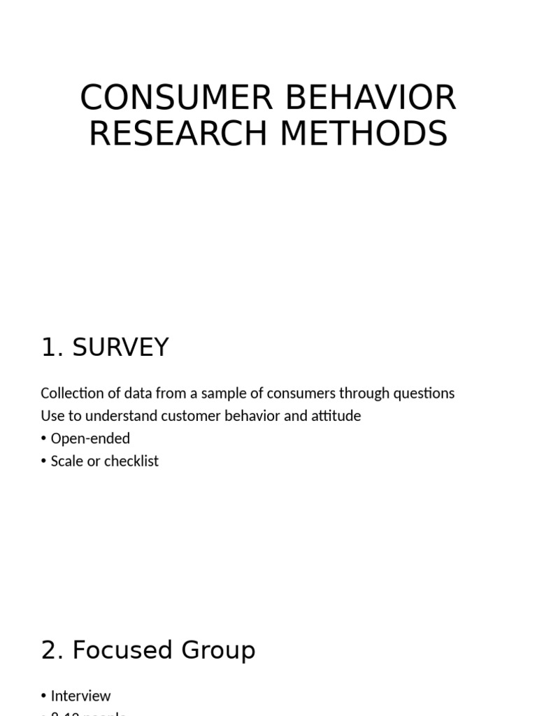 Consumer Psych Research Methods | PDF | Consumer Behaviour | Marketing