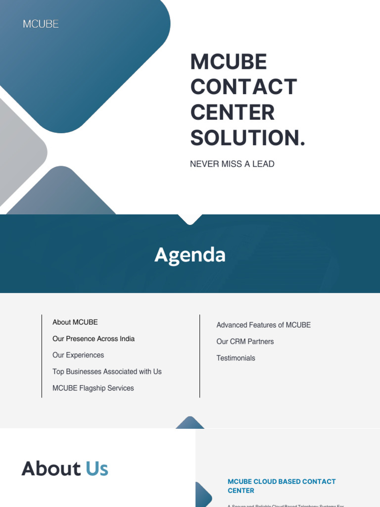 MCUBE Cloud Contact Center Solutions | PDF | Interactive Voice Response ...